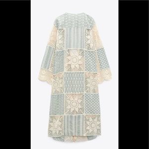 Zara | Jackets & Coats | Zara Crocheted Kimono Limited Edition Runs Xl ...